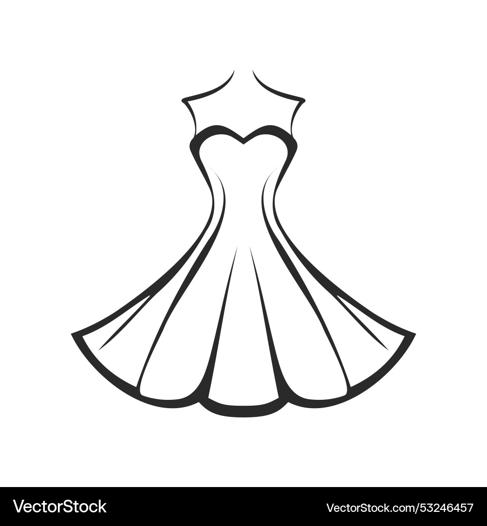 Stylized dress with flowing lines Royalty Free Vector Image