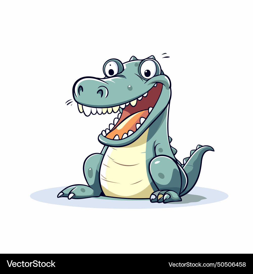 Cartoon crocodile isolated on a white background Vector Image