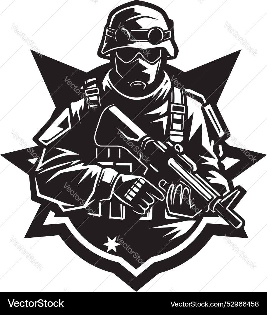 Courageous stance iconic emblem icon defenders Vector Image