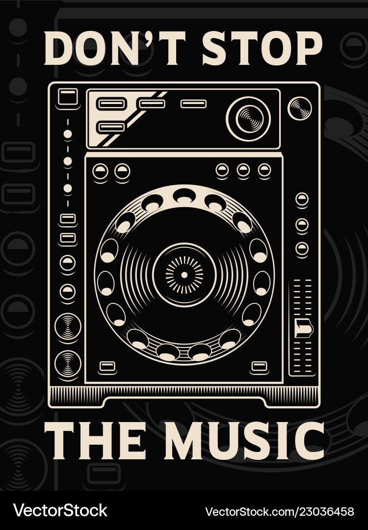 Dj player on dark background Royalty Free Vector Image