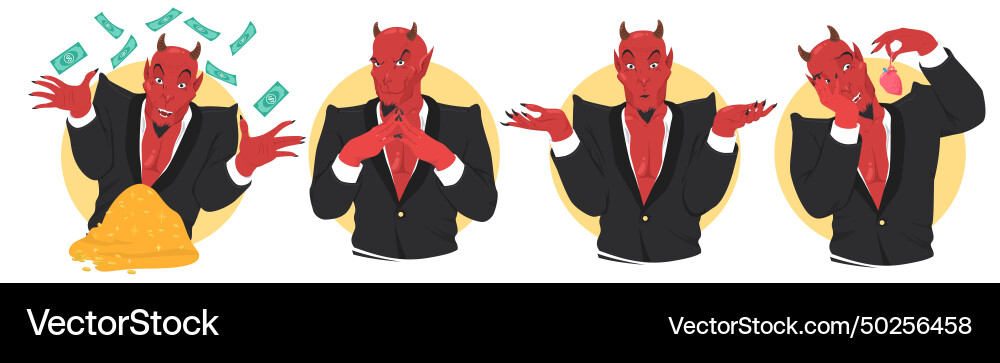 Emotional red devil goat creepy crap creature Vector Image
