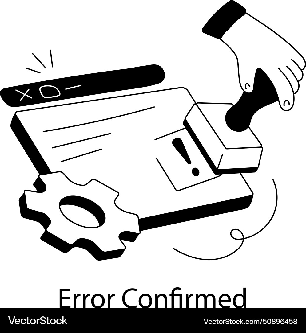Error confirmed Royalty Free Vector Image - VectorStock