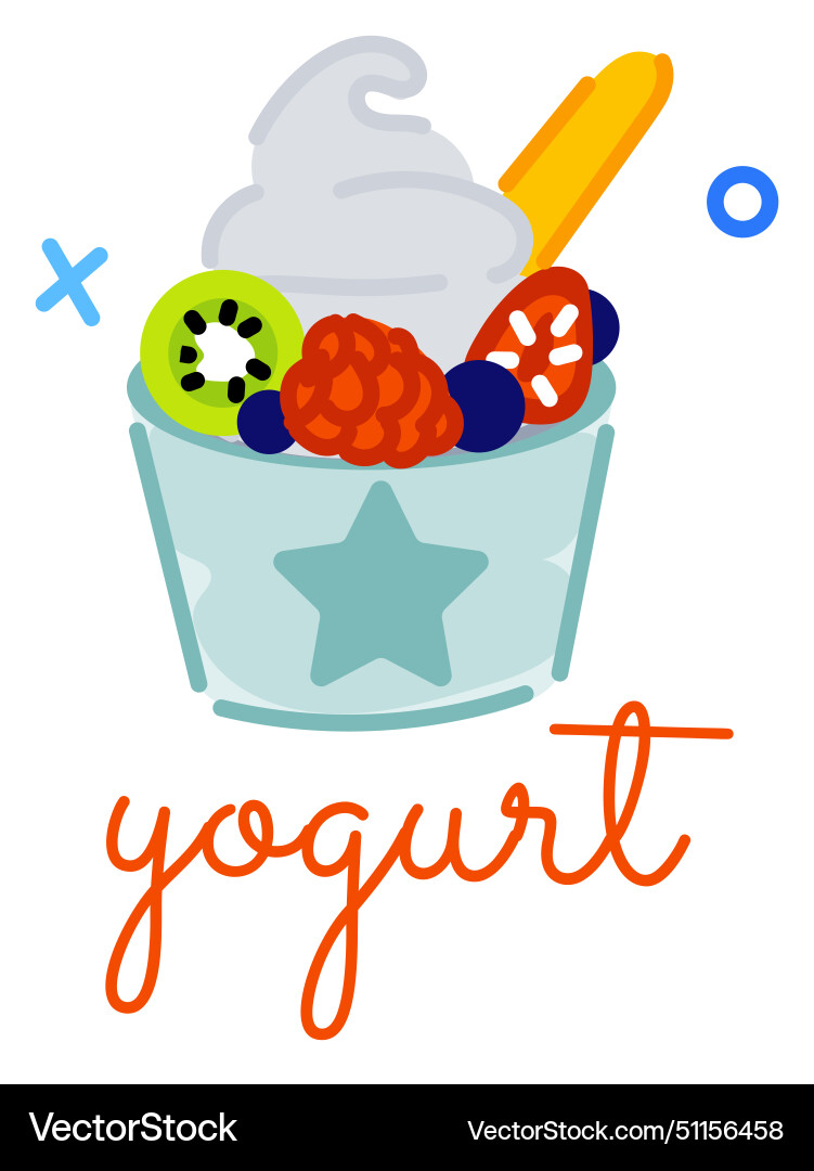 Fruit yogurt Royalty Free Vector Image - VectorStock