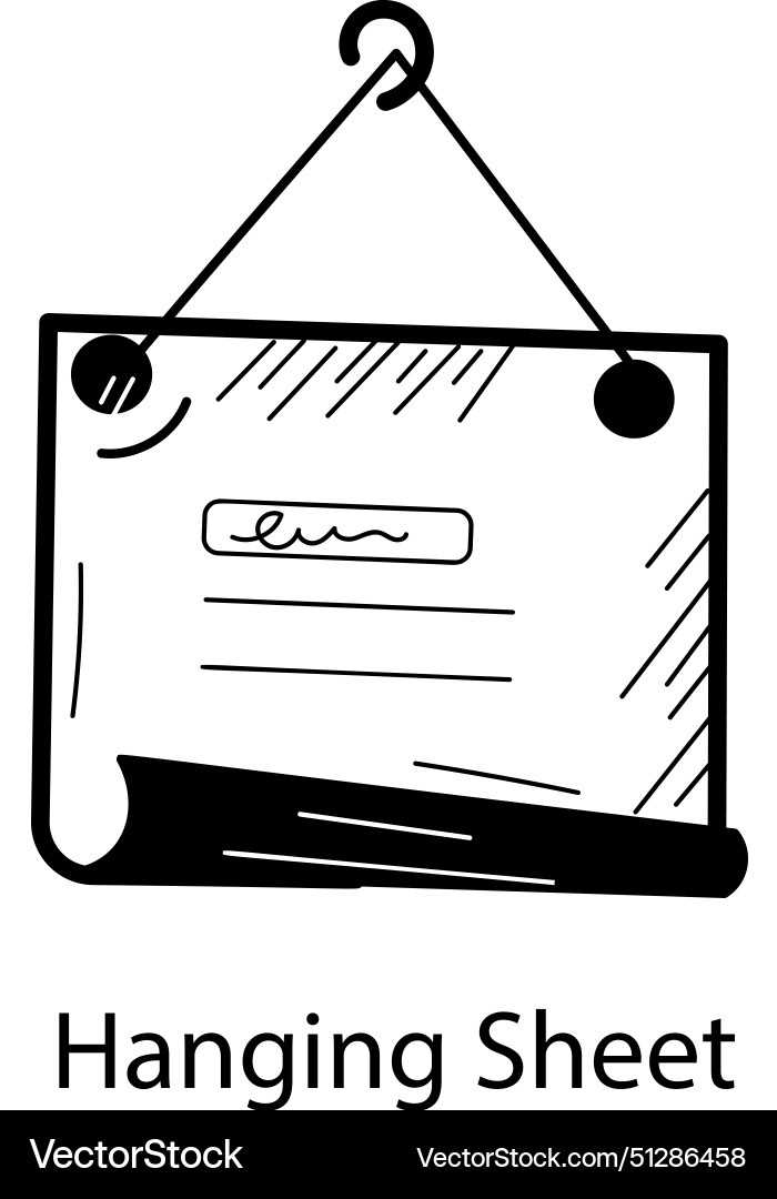 Hanging sheet Royalty Free Vector Image - VectorStock