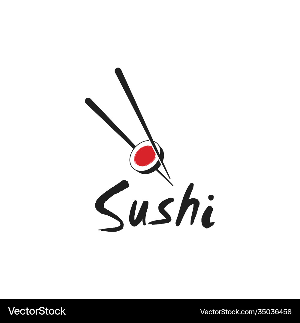 Japanese sushi logo design Royalty Free Vector Image