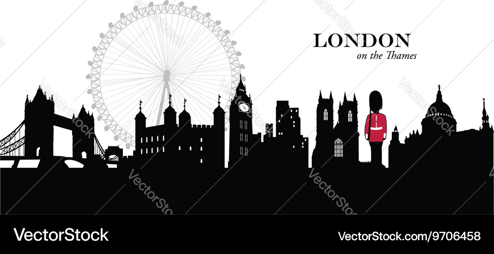 London Skyline Silhouette Royalty Free Vector Image