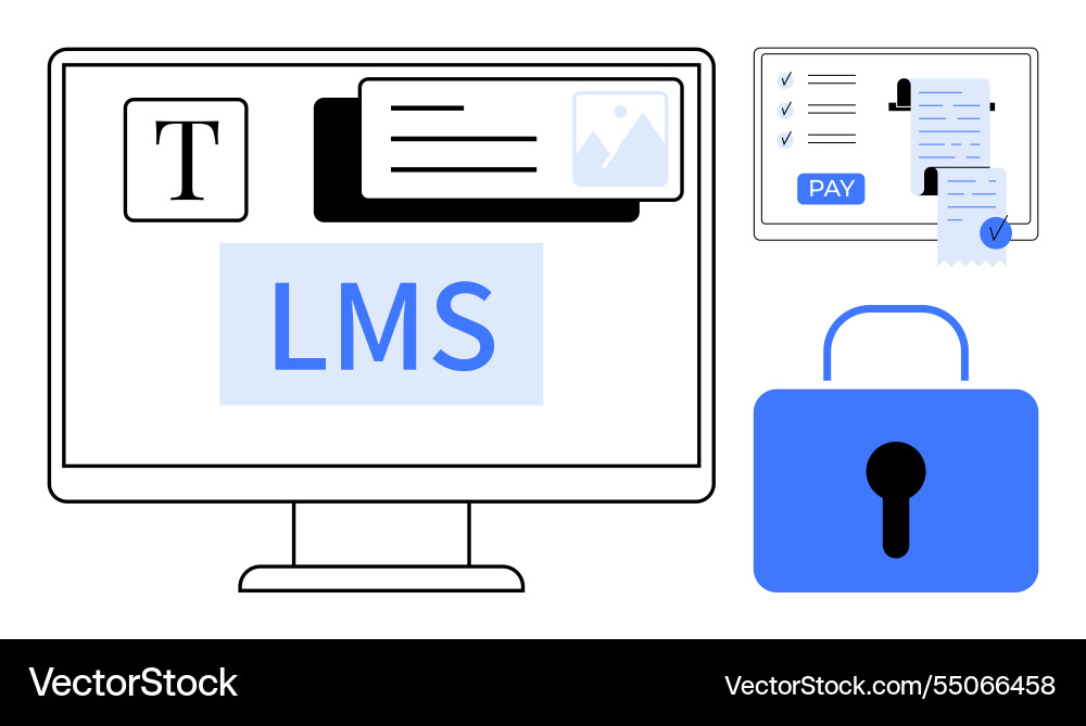 Online learning management system with integrated Vector Image