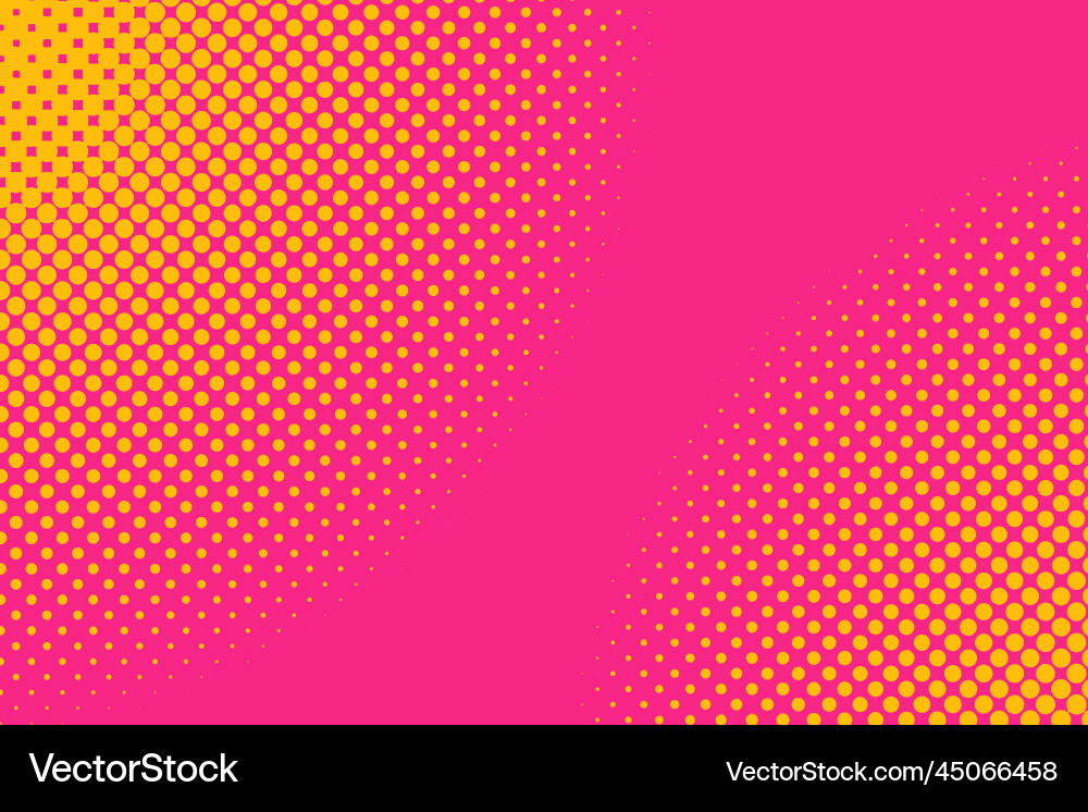 Pink yellow pop art background with halftone dots Vector Image