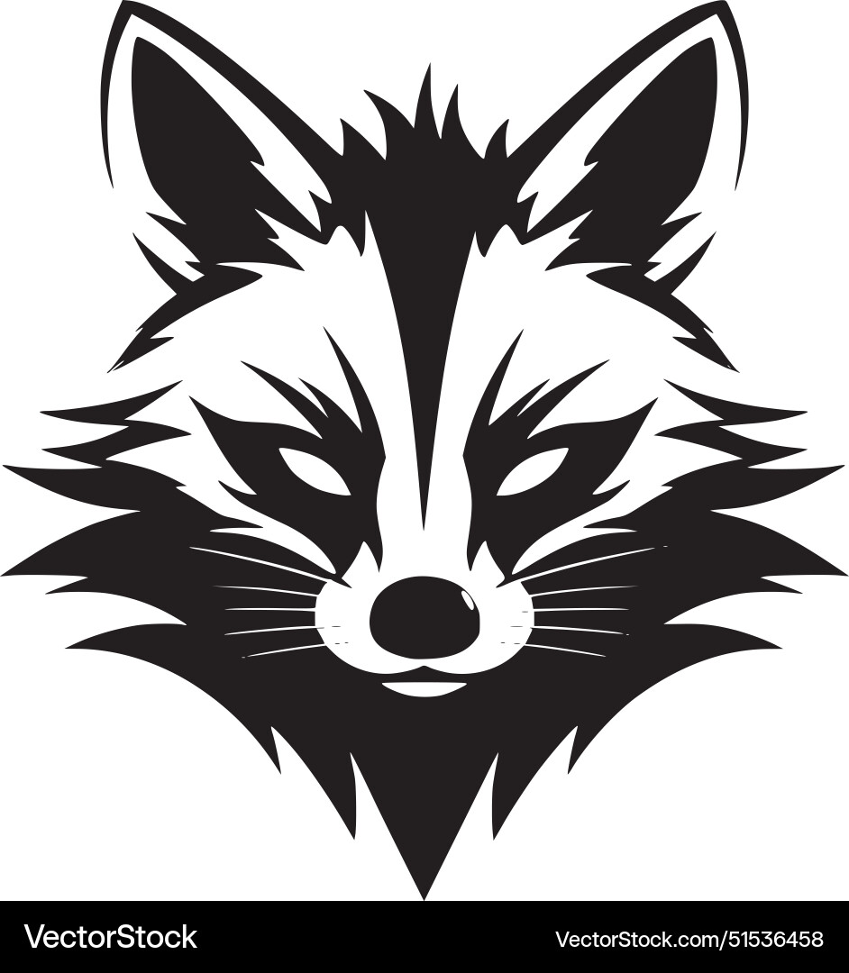 Raccoon - black and white isolated icon Royalty Free Vector