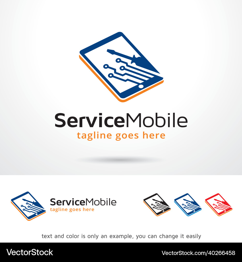 Service mobile logo template Royalty Free Vector Image