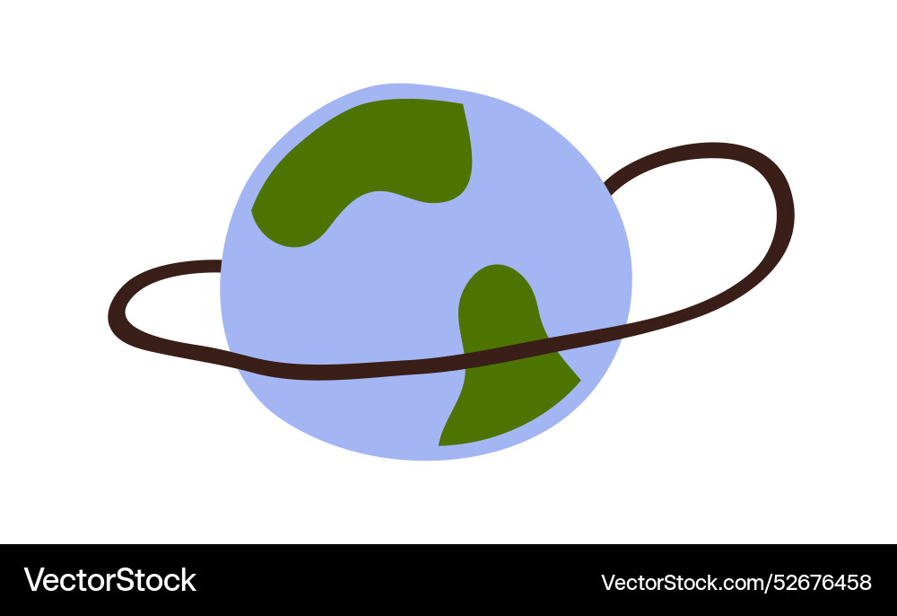 Simple doodle style earth planet kids drawing Vector Image