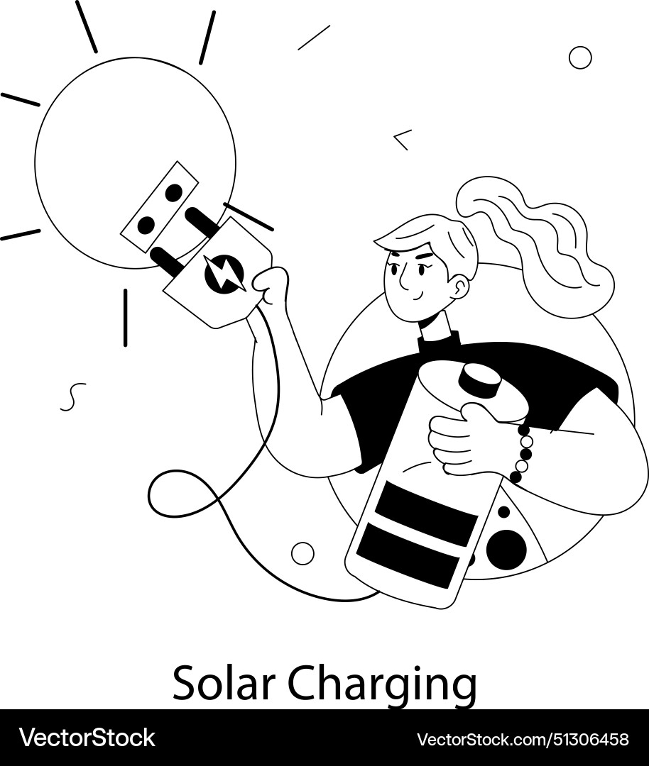 Solar charging Royalty Free Vector Image - VectorStock
