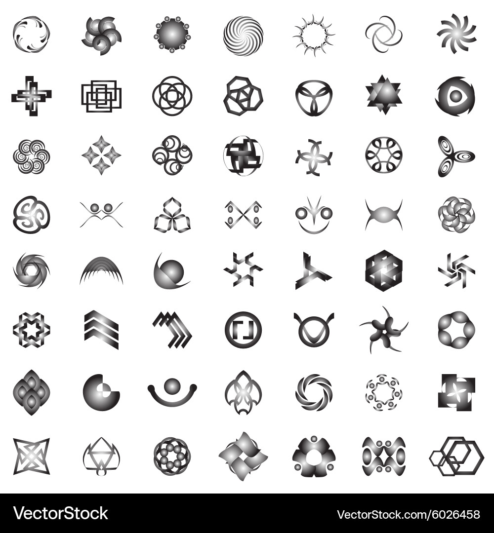 Unusual icons set - isolated on white background Vector Image