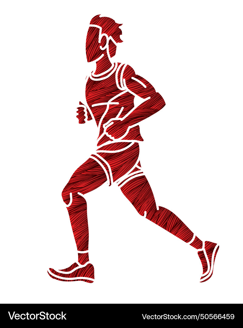A man running action speed movement marathon Vector Image