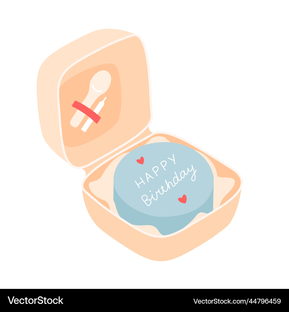 Birthday bento cake in a package with celebration Vector Image