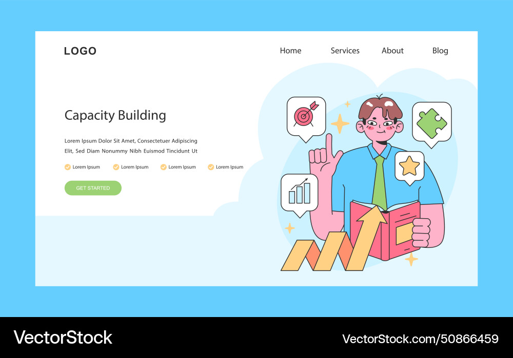 Capacity building web or landing man showcases Vector Image