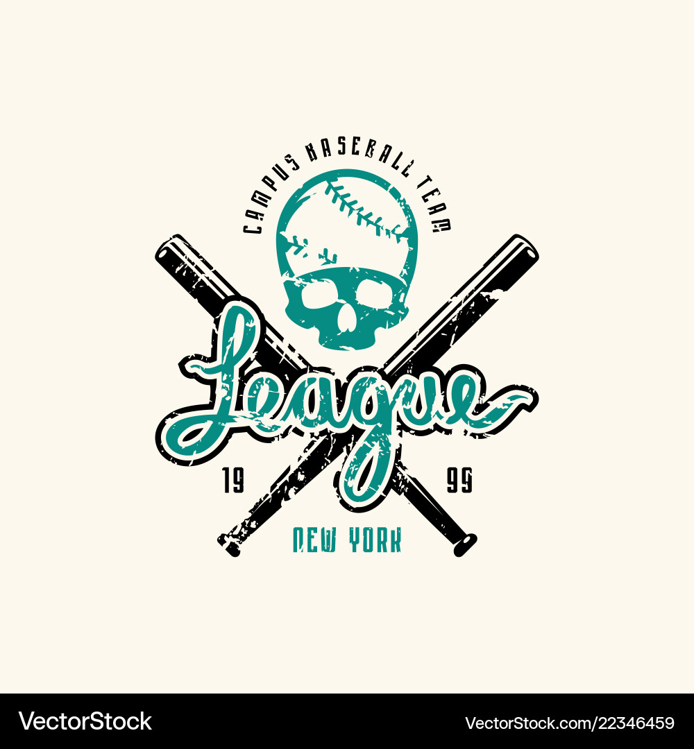Emblem of baseball league Royalty Free Vector Image