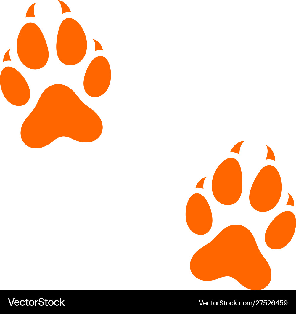 Fox Paw Print - Orange Royalty Free Vector Image