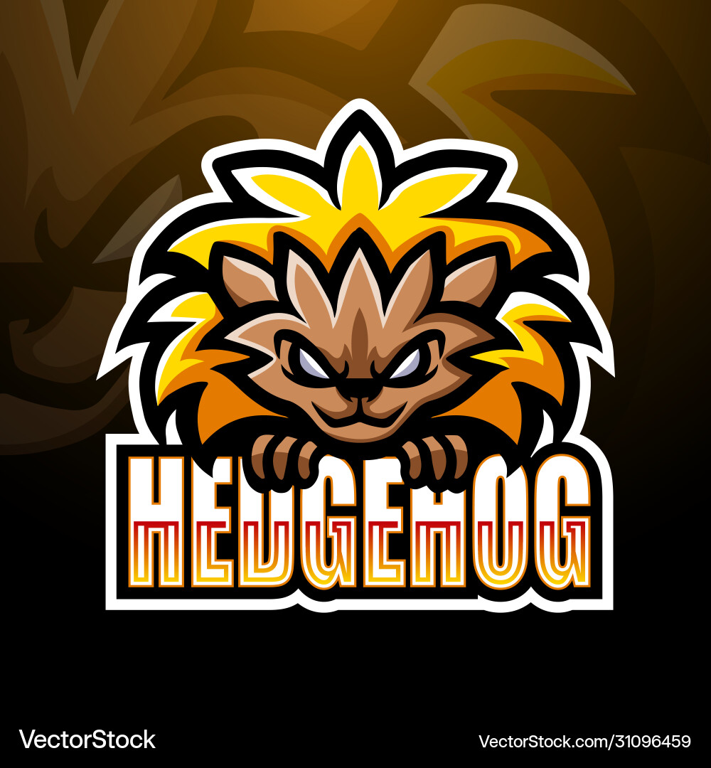 Hedgehog mascot esport logo design Royalty Free Vector Image