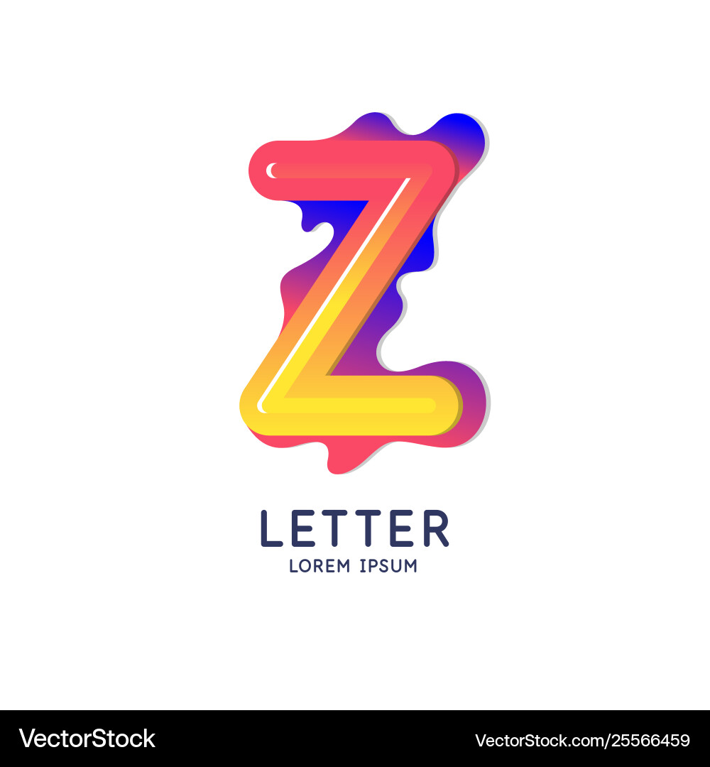 Letter z latin alphabet display Royalty Free Vector Image