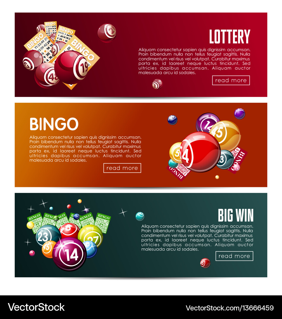 Lotto Bingo Game Web Banners Royalty Free Vector Image