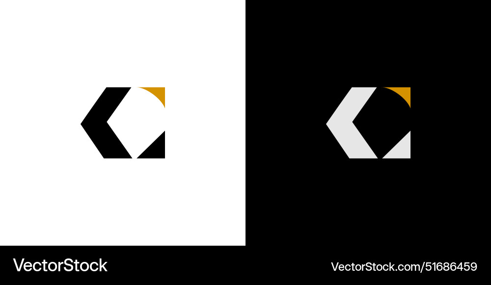 Modern and unique letter c initials logo design Vector Image