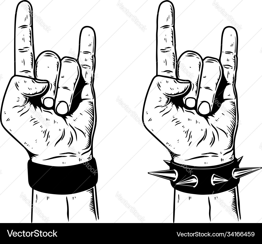 Rock & Roll Hand Sign Royalty Free Vector Image