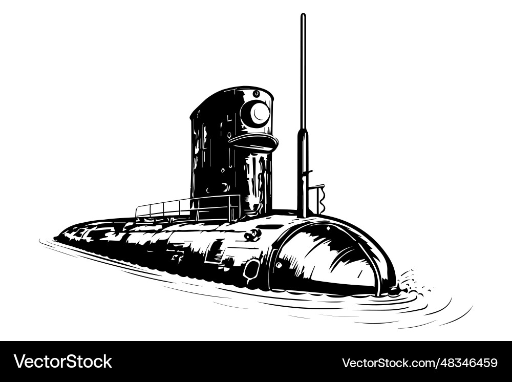 Submarine at sea Royalty Free Vector Image - VectorStock