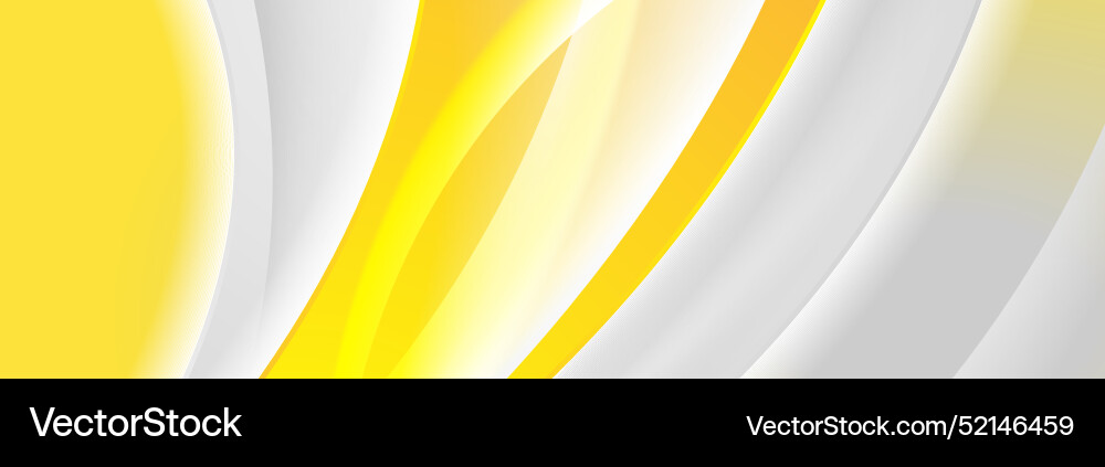 Vivid yellow and grey smooth elegant waves Vector Image