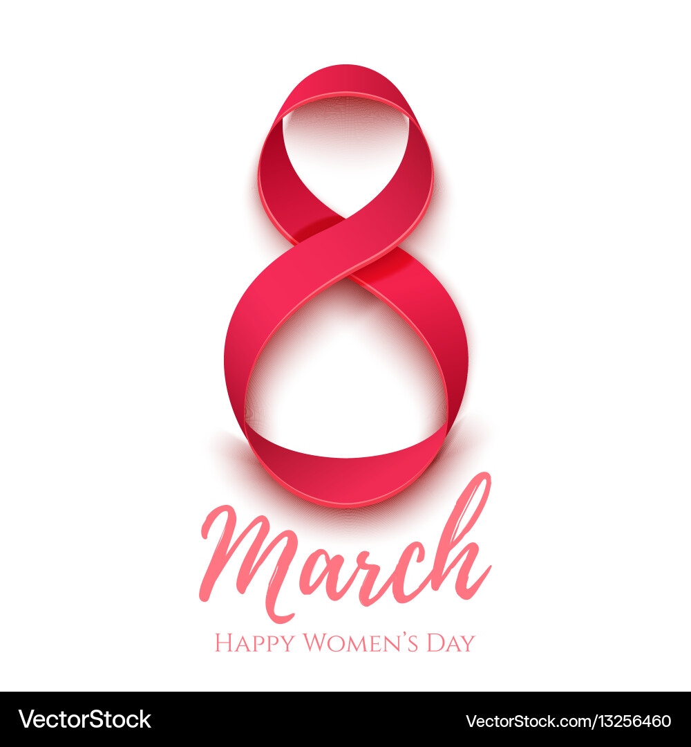 8 march greeting card template on white Royalty Free Vector