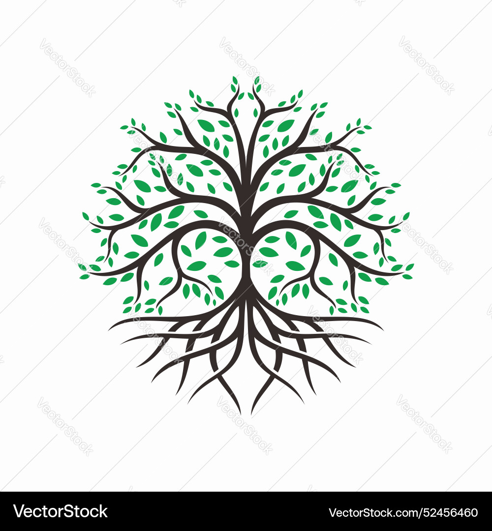 Brand name logo with tree design Royalty Free Vector Image