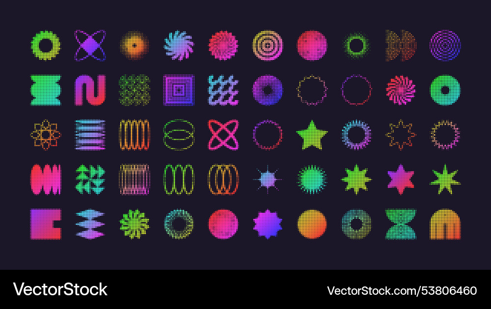 Brutalist geometric shapes modern symbols with Vector Image