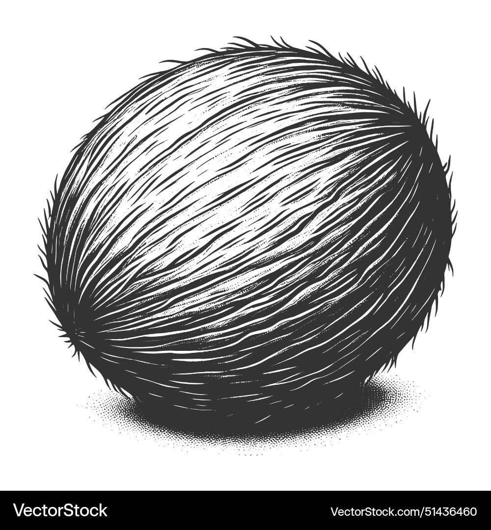 Coconut engraving sketch Royalty Free Vector Image