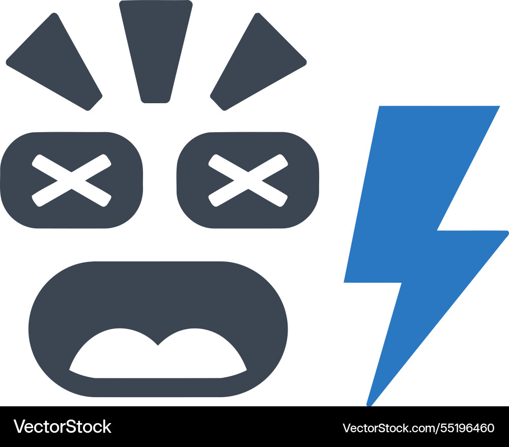 Electric Shock Face Icon Royalty Free Vector Image