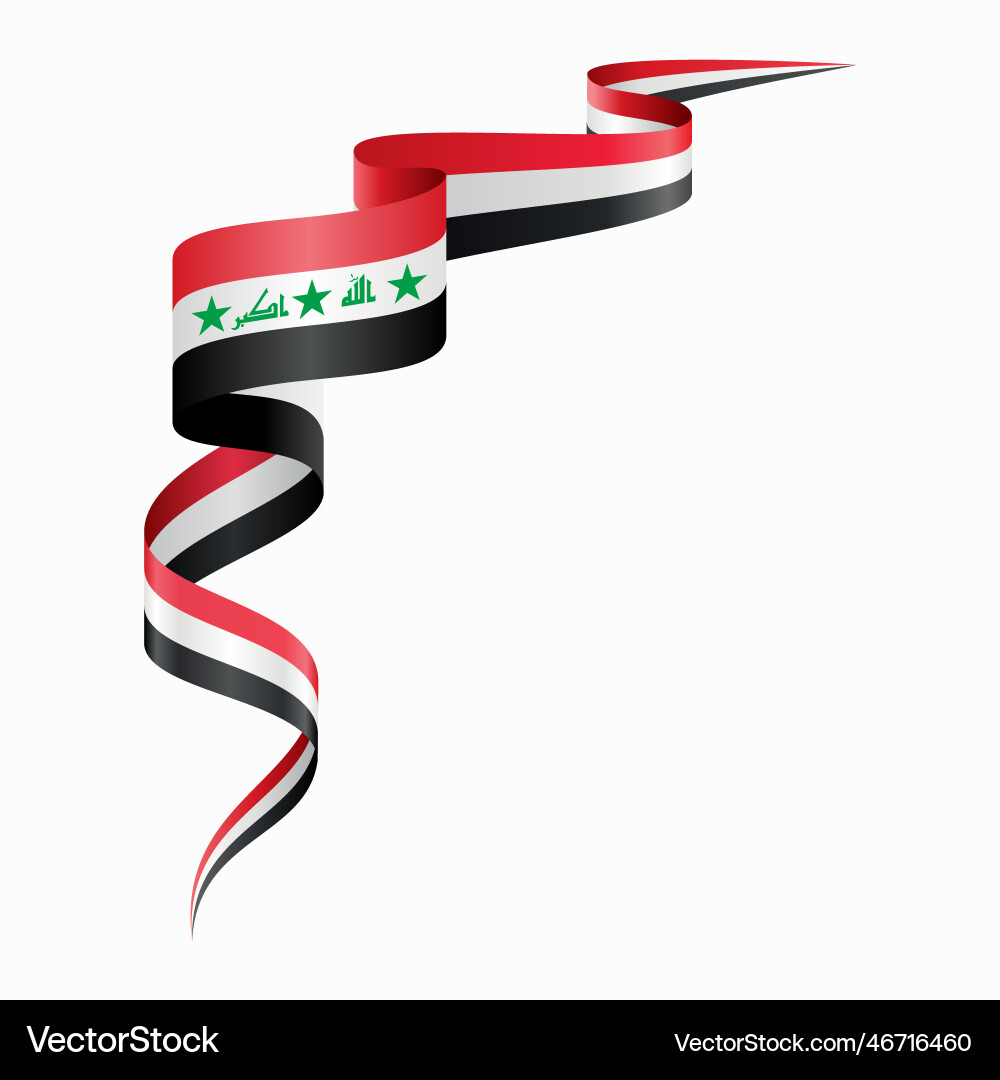 Iraqi flag wavy abstract background Royalty Free Vector