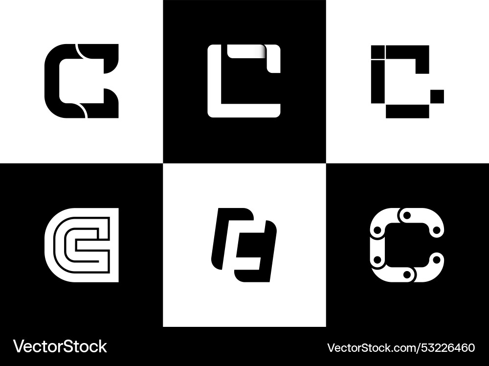 Letter c fonts and logo design Royalty Free Vector Image