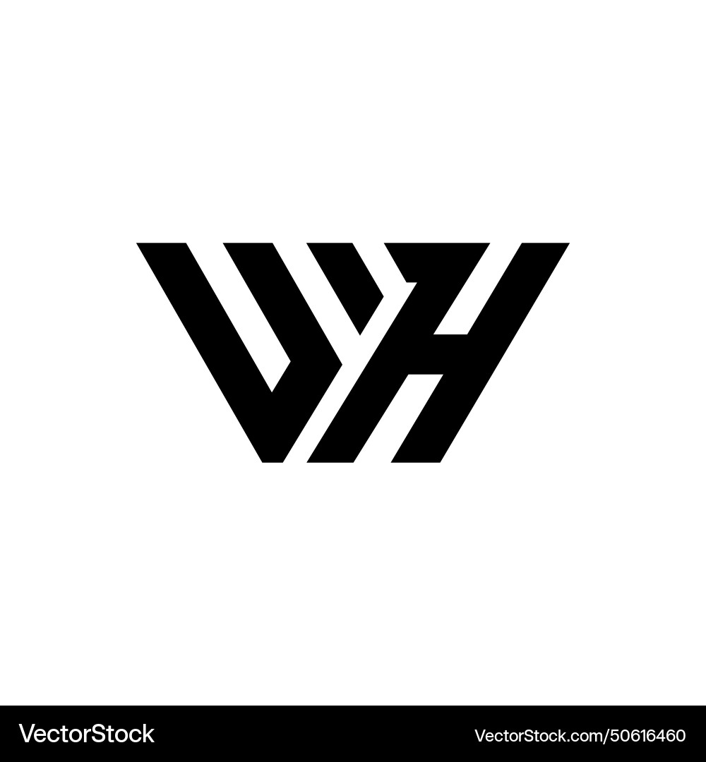Letter wh modern new unique shapes alphabet Vector Image