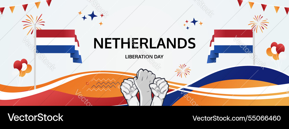 Netherlands liberation day modern greeting banner Vector Image
