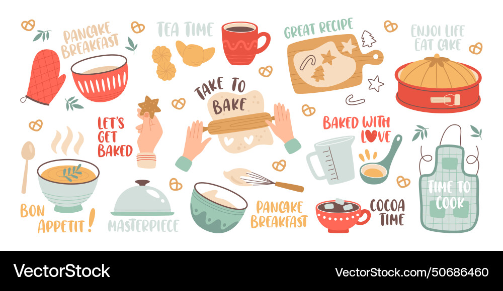 Pastry cooking homemade sweets preparation Vector Image