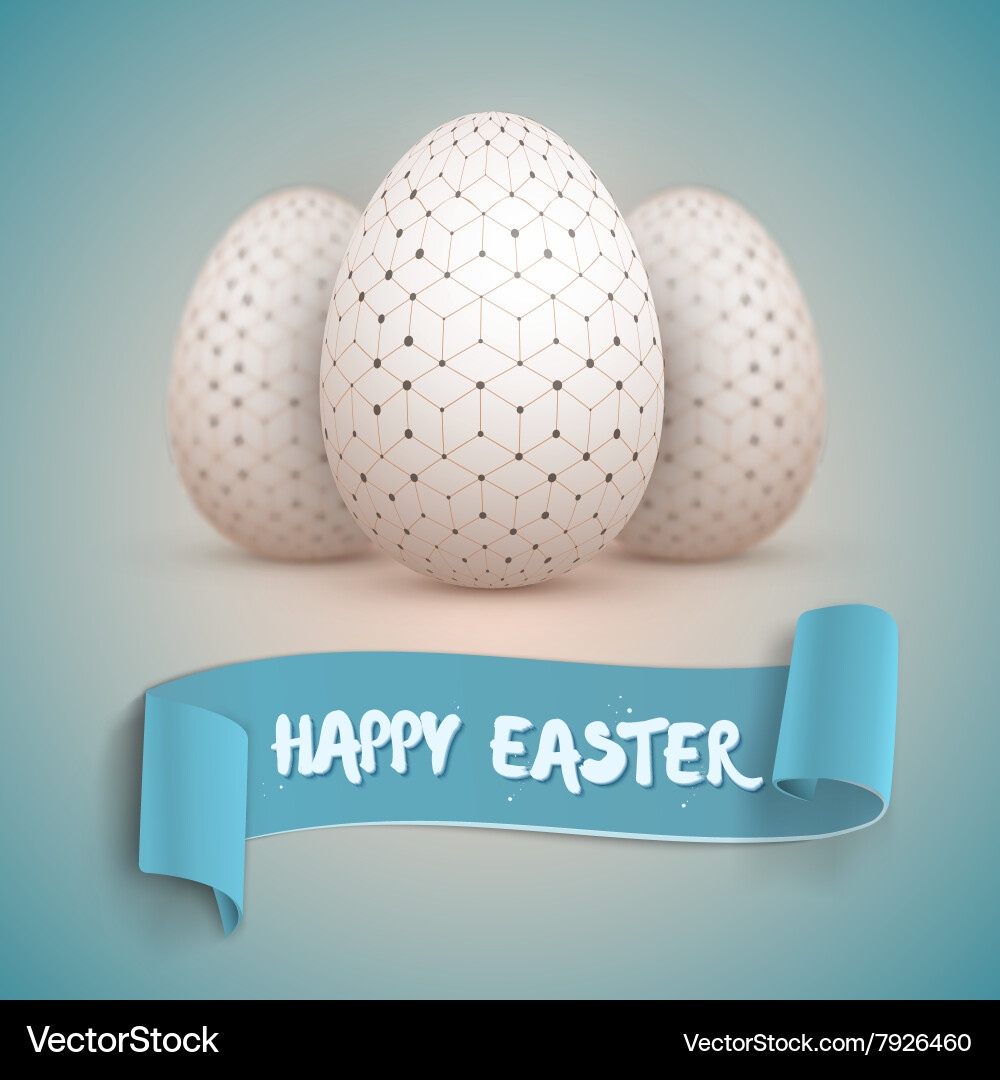 Realistic easter egg set happy Royalty Free Vector Image