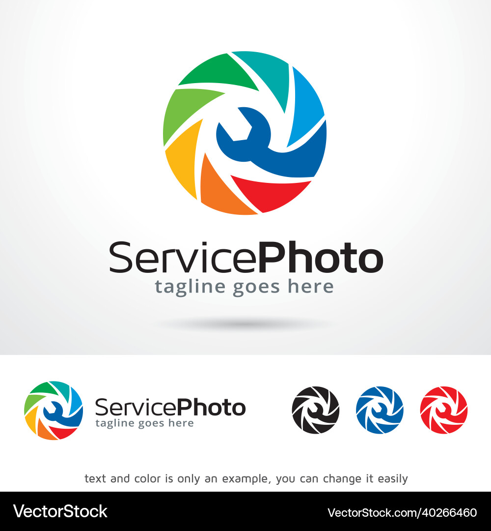 Service photo logo template – Royalty-Free Vector | VectorStock