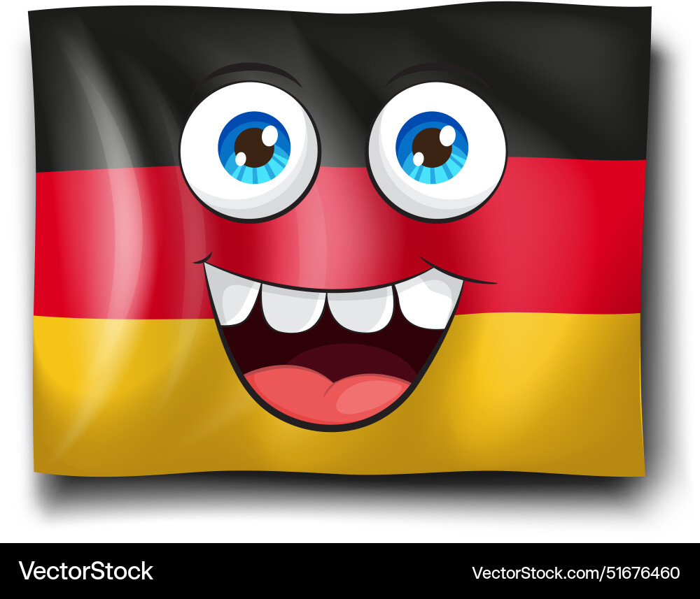 Smiling face on german flag Royalty Free Vector Image