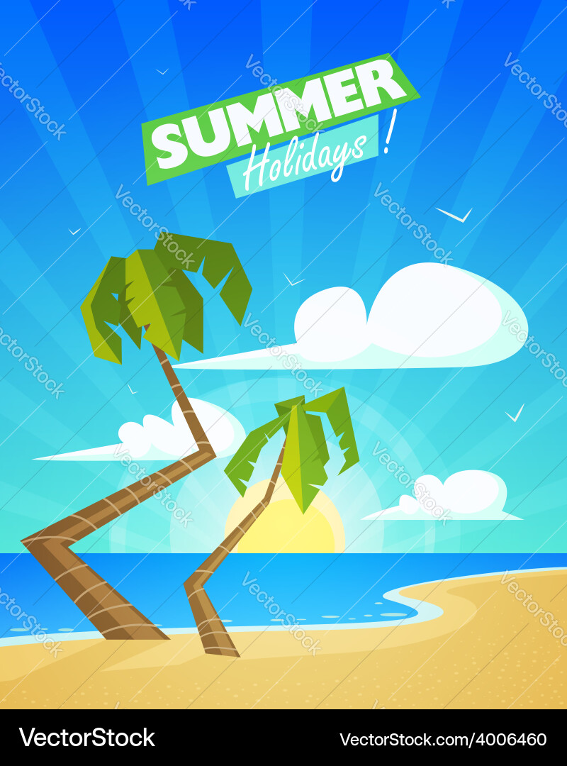 Sommer Cartoon Hintergrund Lizenzfreies Vektorbild