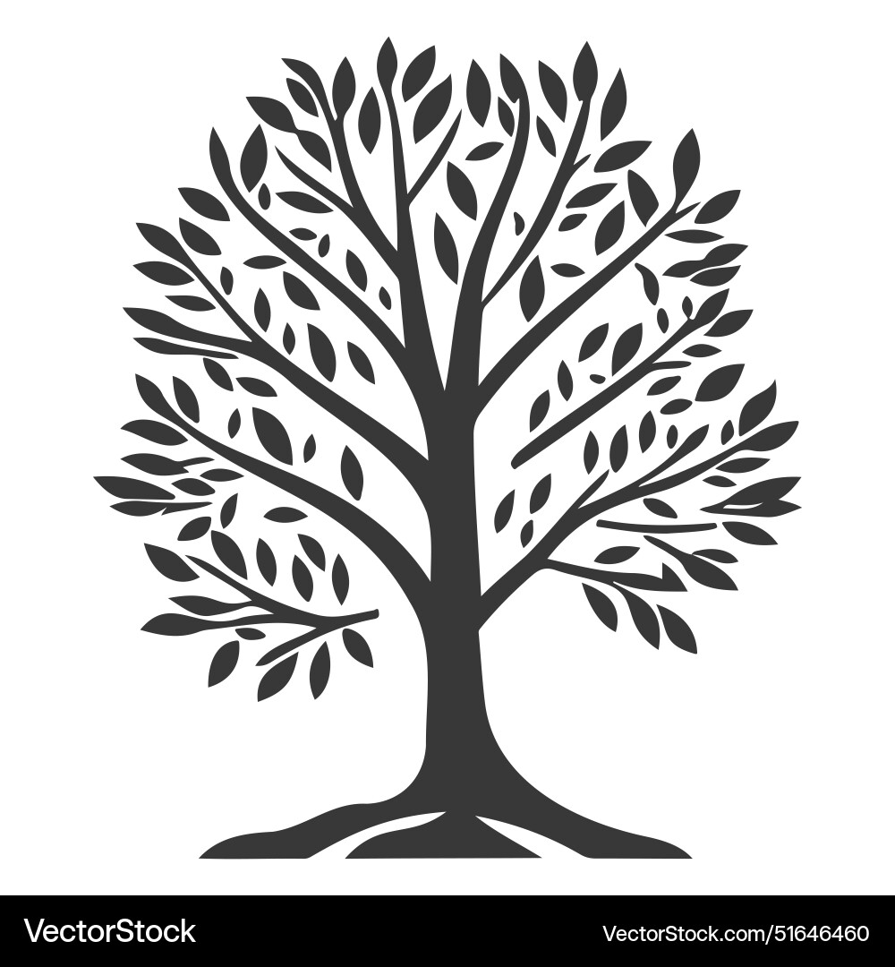 Tree floral grey Royalty Free Vector Image - VectorStock