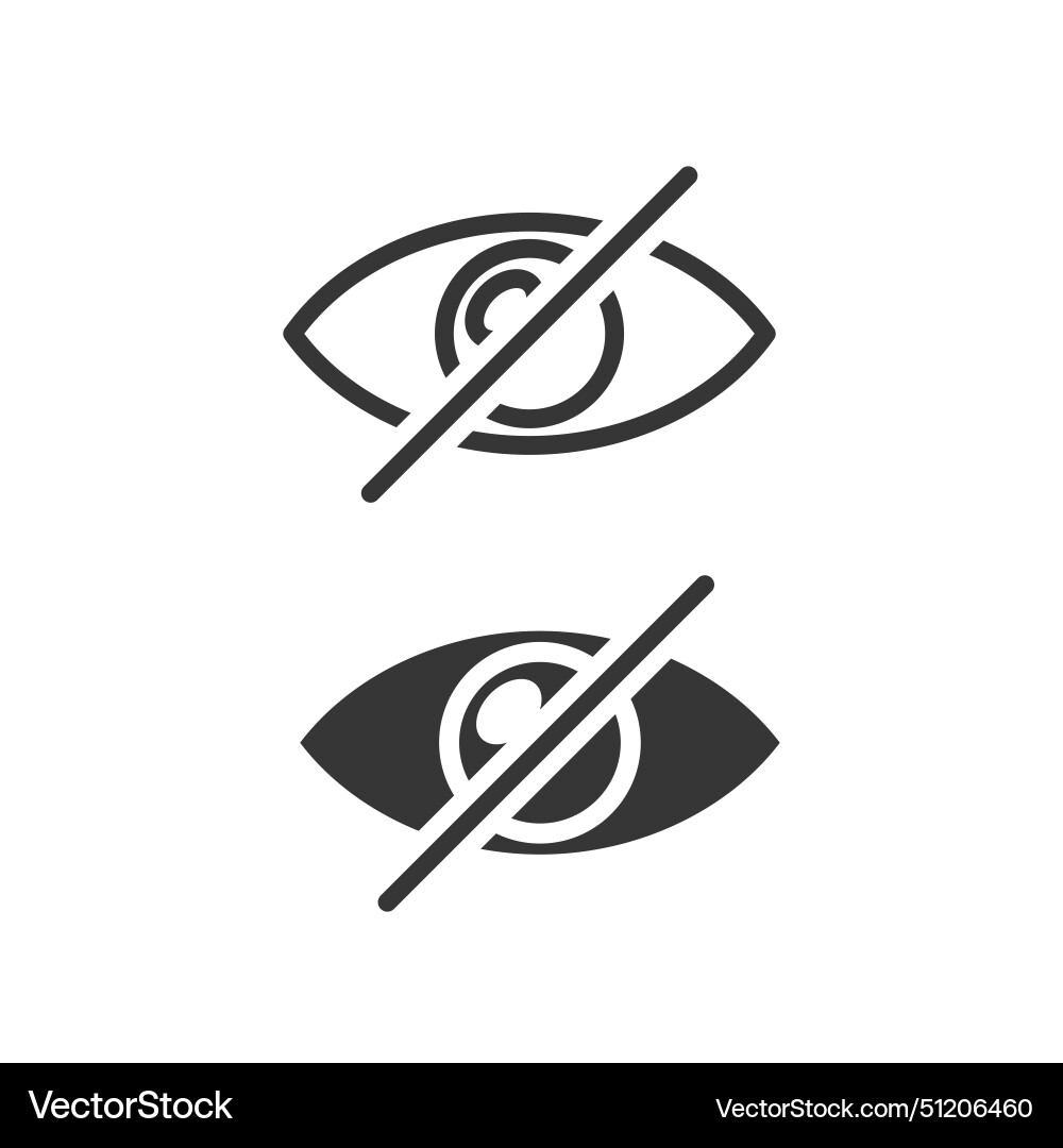 Two crossed eye monochrome icons concept Vector Image