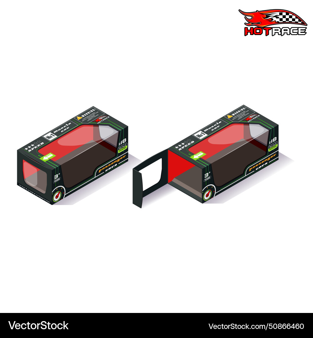 Two isometric boxes one closed open Royalty Free Vector