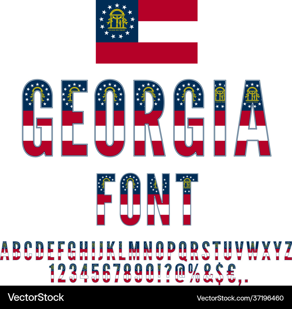 Usa state font Royalty Free Vector Image - VectorStock