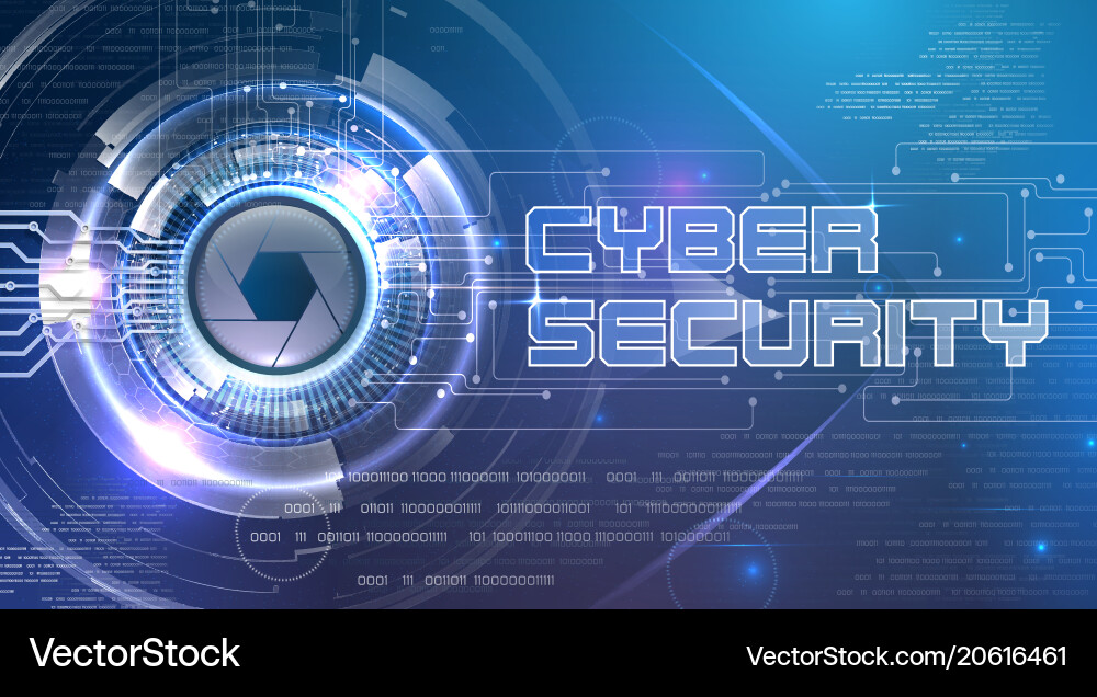 Cyber security theme with futuristic eye Vector Image