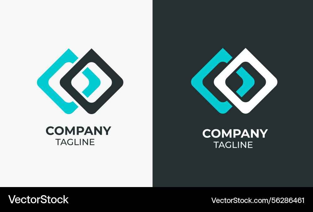 Double rectangle logo Royalty Free Vector Image