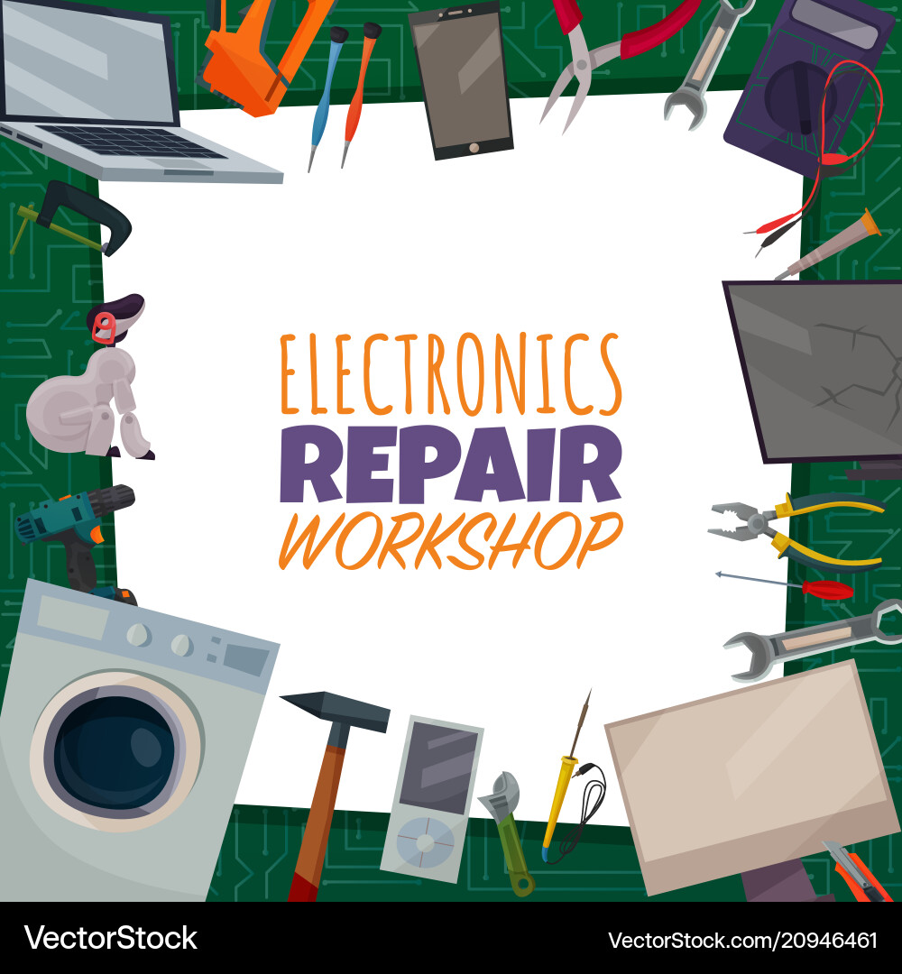 Electronics repair poster Royalty Free Vector Image